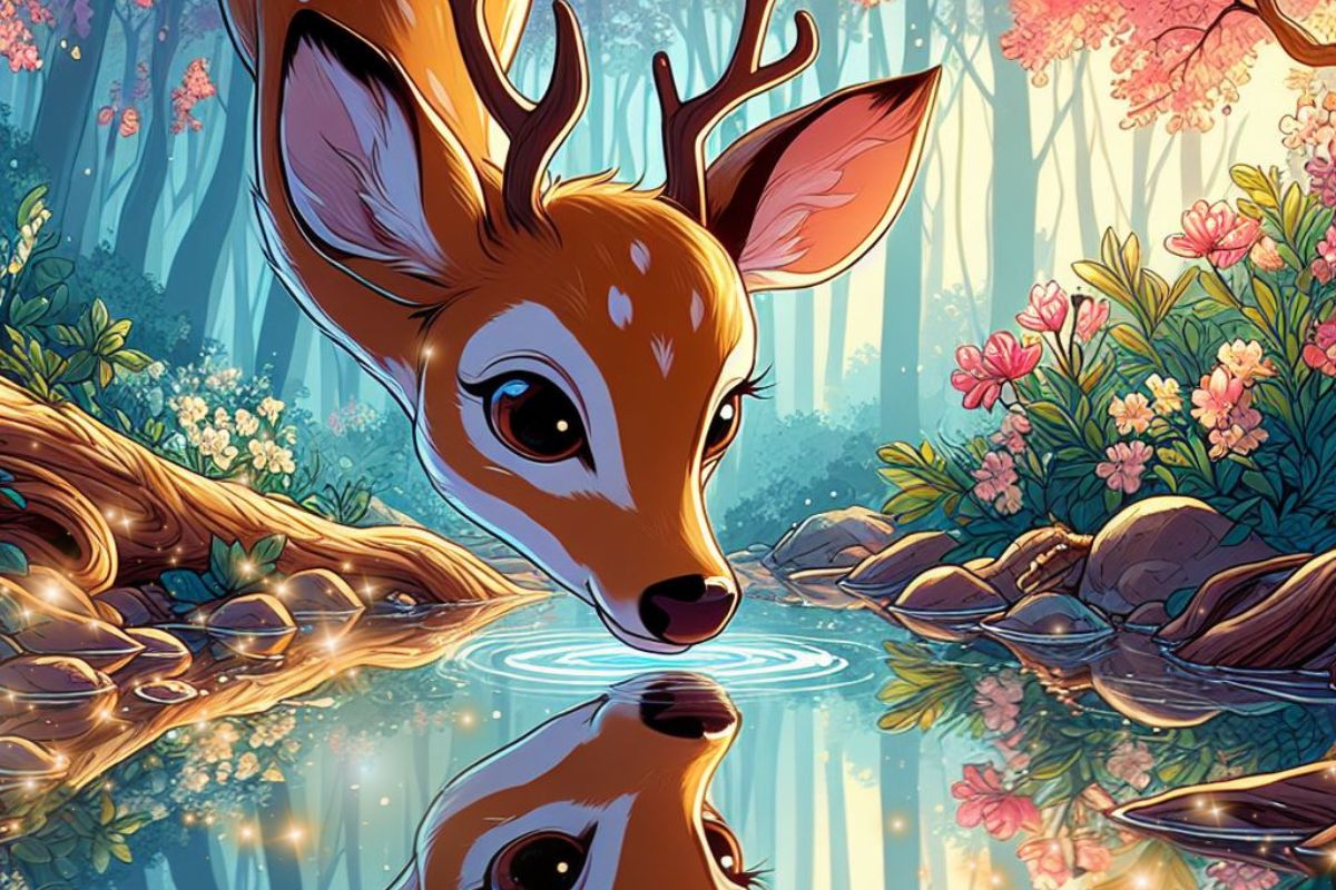 Fábula corta infantil: El ciervo, el manantial y el león